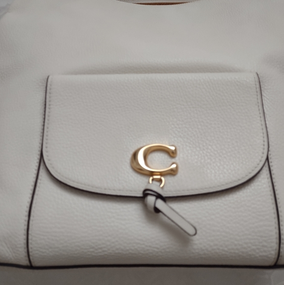 Coach | Bags | Coach Chalk Gold Remi Refined Pebble Leather Hobo ...